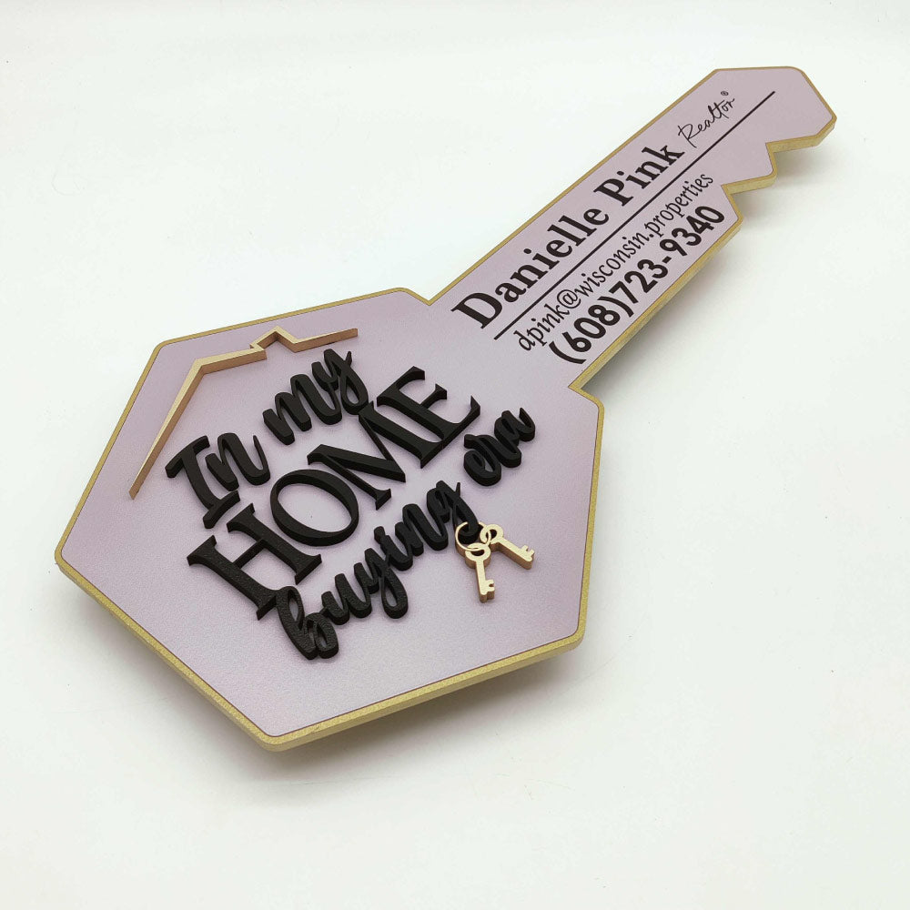 Key Shaped Sign "In my Home buying era" – Real Estate Store