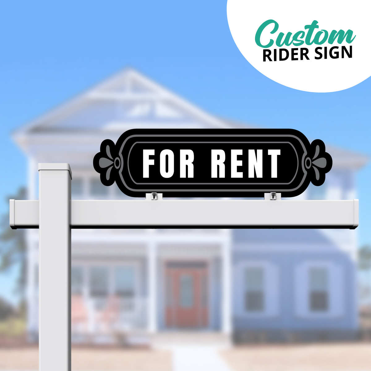 Rider Sign "For Rent" – Real Estate Store