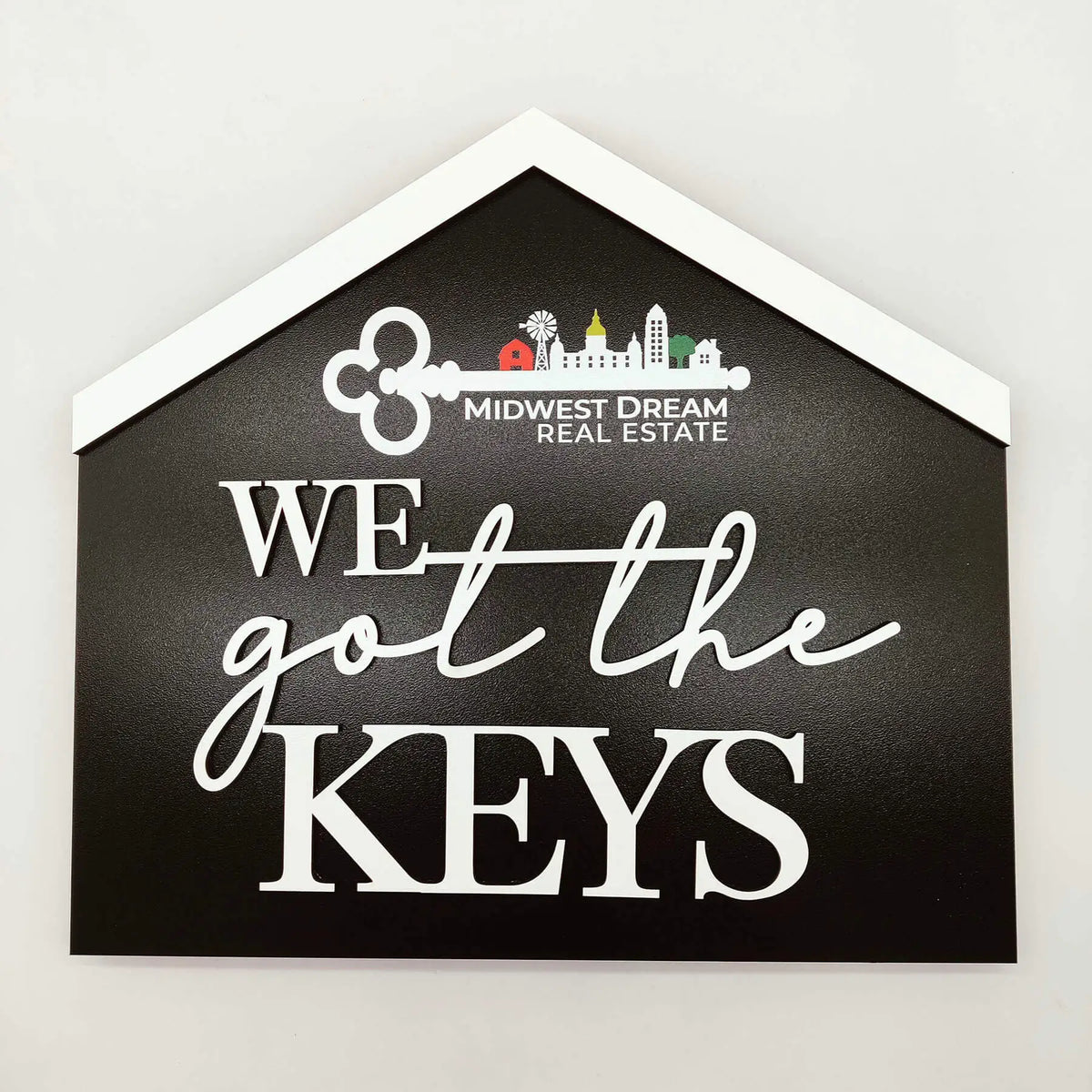 House Shaped Just Closed House Sign Black & White – Real Estate Store
