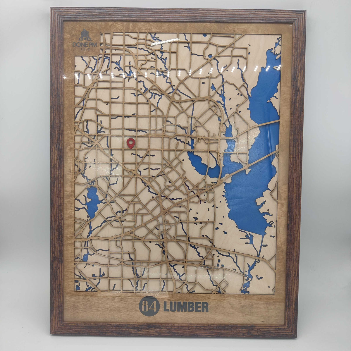 Personalized Wood Map Christmas Gift – Real Estate Store