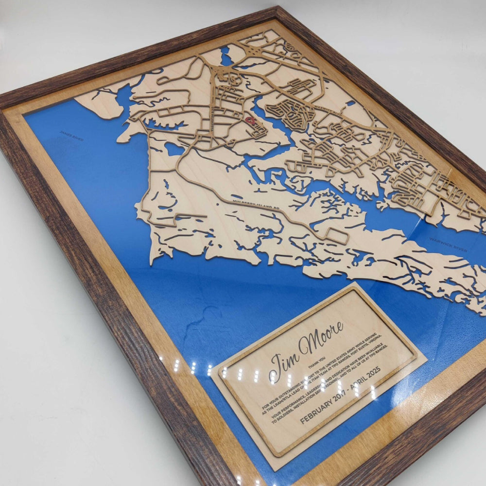 Personalized Wood Map Gift – Real Estate Store