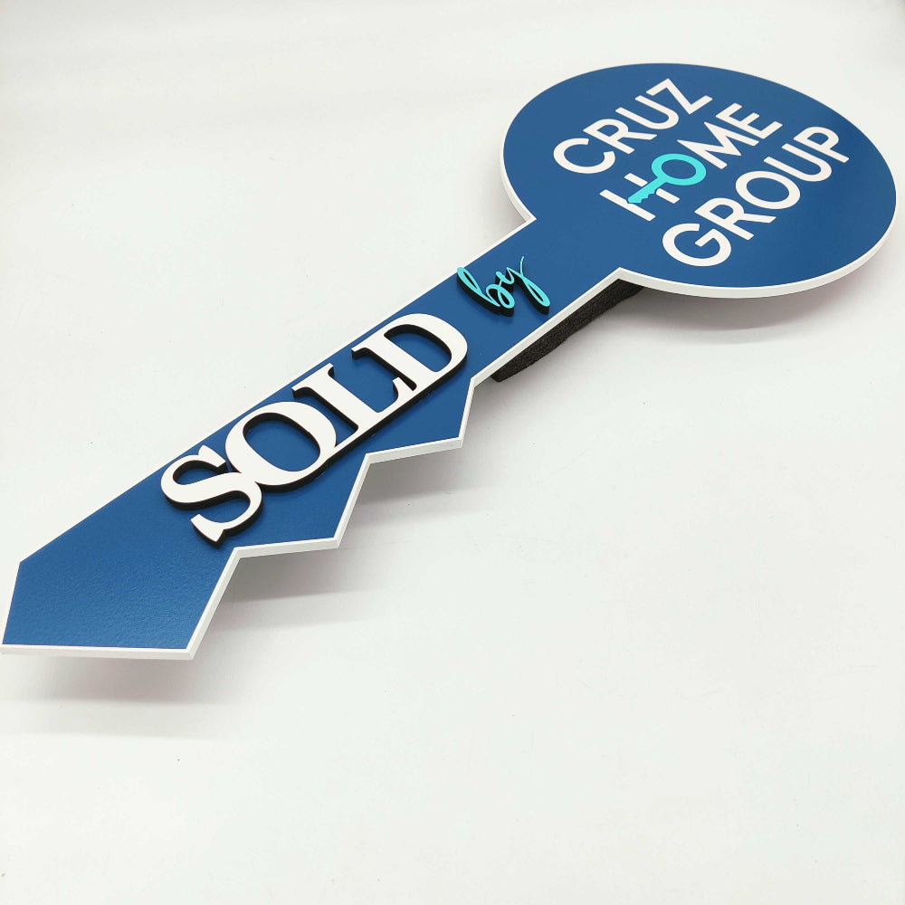Navy Blue Round Realtor Sign "Cruz Home Group" – Real Estate Store