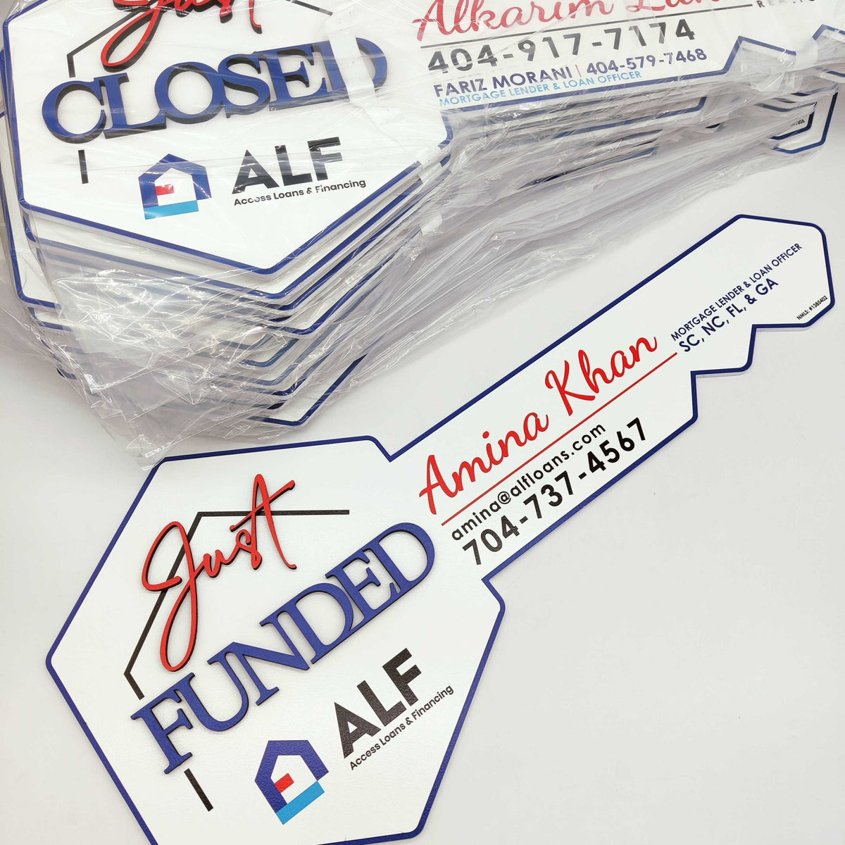 Hexagon Shaped Key Sign «Just Closed» – Real Estate Store