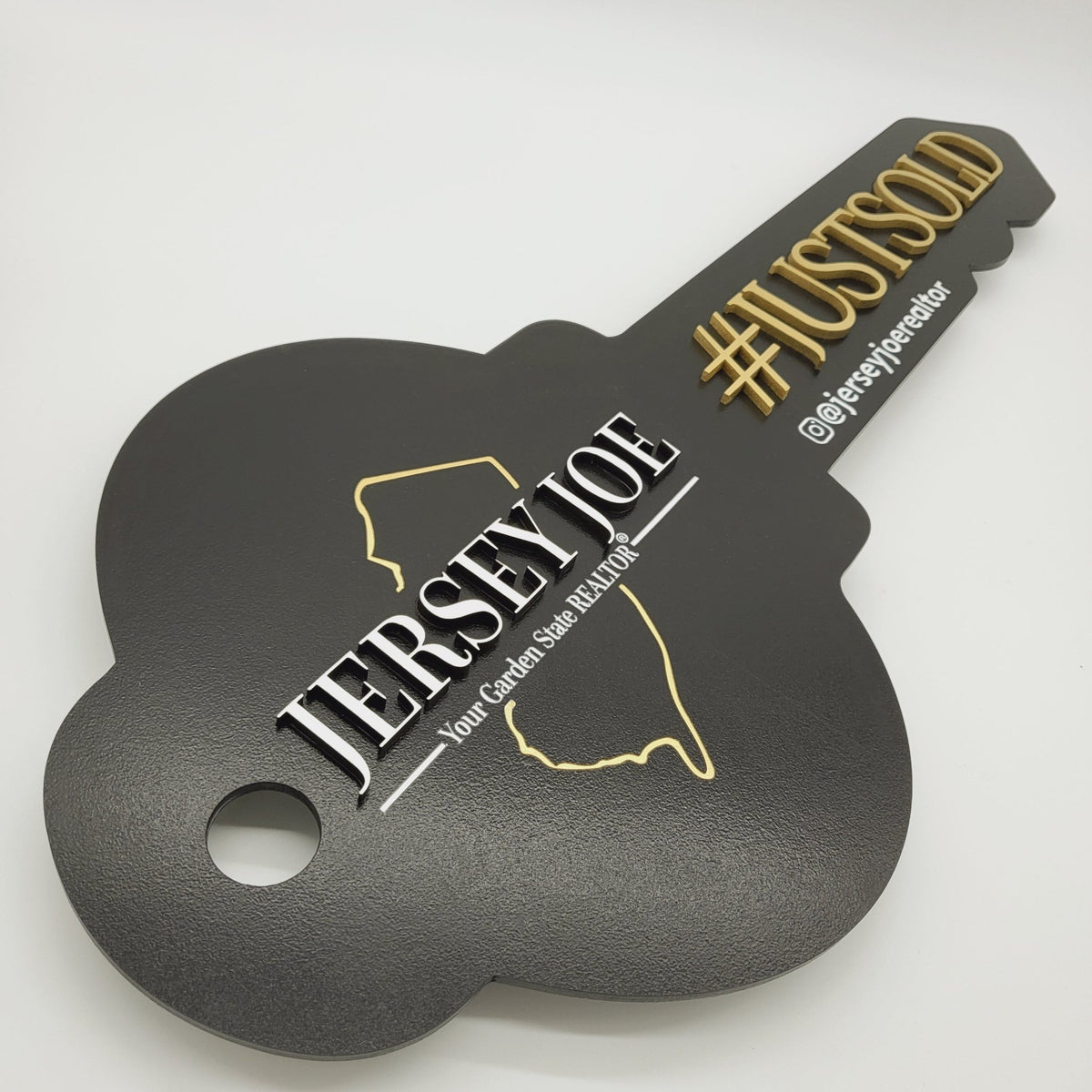 Key Shaped Prop Classic Key Sign "Just Sold" – Real Estate Store