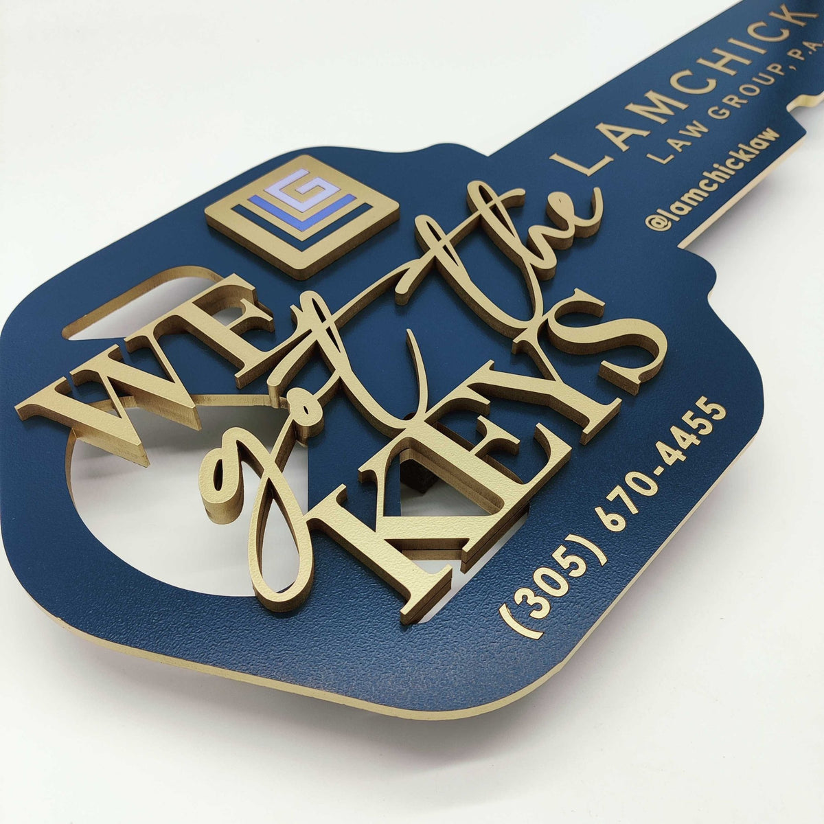 Key Shaped Props We got the keys Navy Blue Sign – Real Estate Store