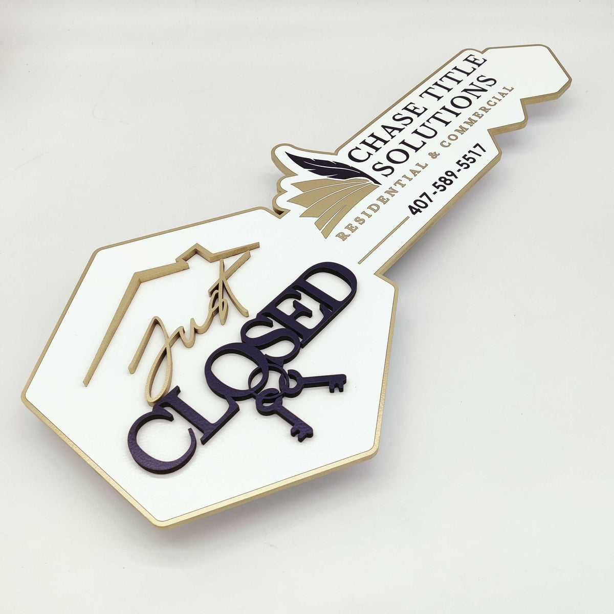 Key Shaped Sign Just Closed – Real Estate Store